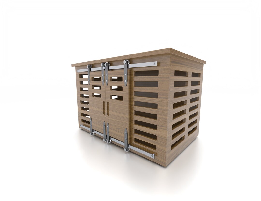 Modern Wooden Dog Crate With Double Sliding Barn Doors in Many Sizes ...