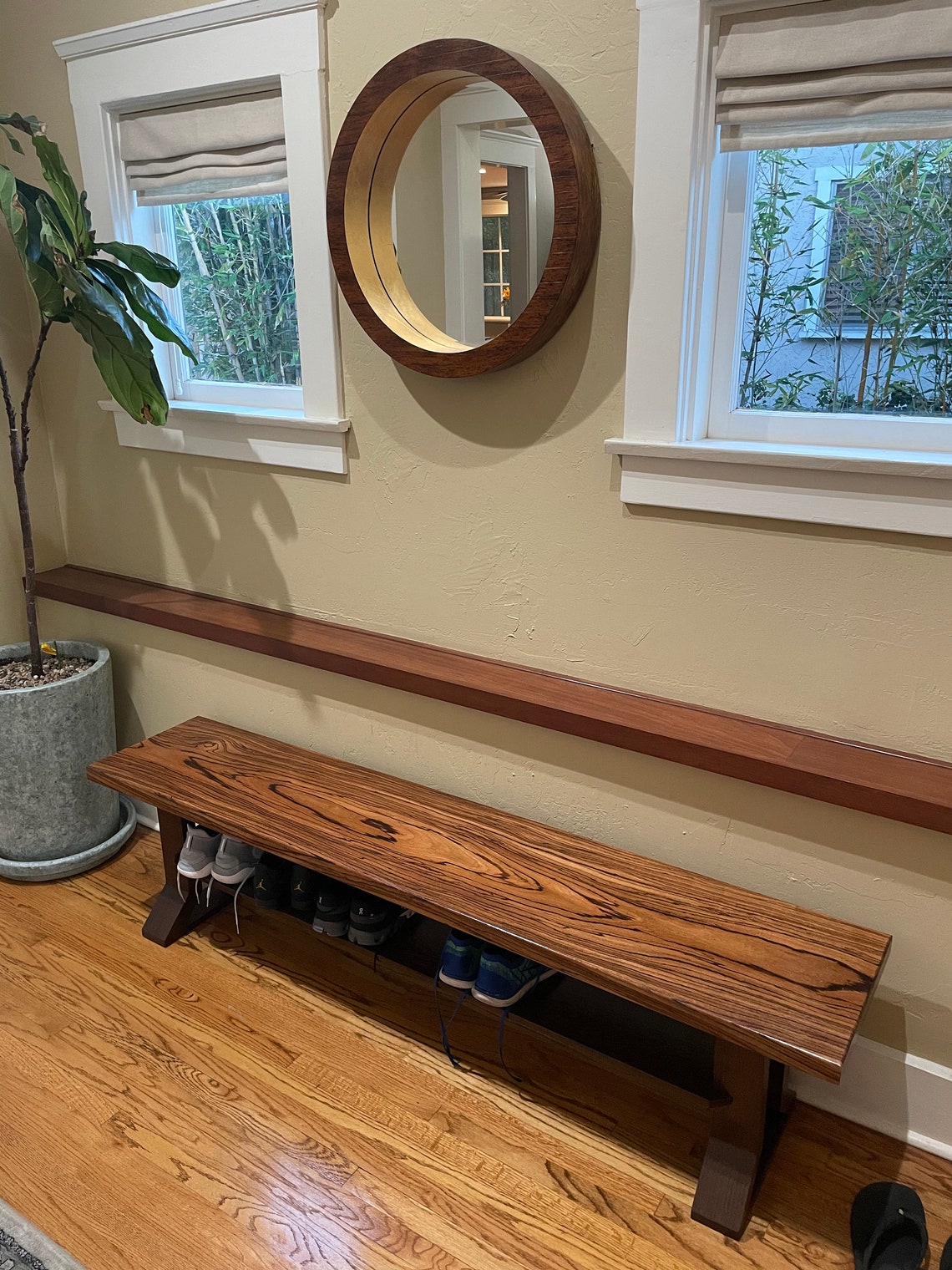 Shoe Bench Entryway Shoe Rack / Rustic Modern / Steel and wood | Etsy