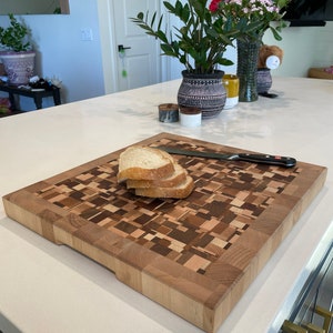 Cutting Board, Butcher Block, Solid Hardwood End Grain, Chef Chopping ...