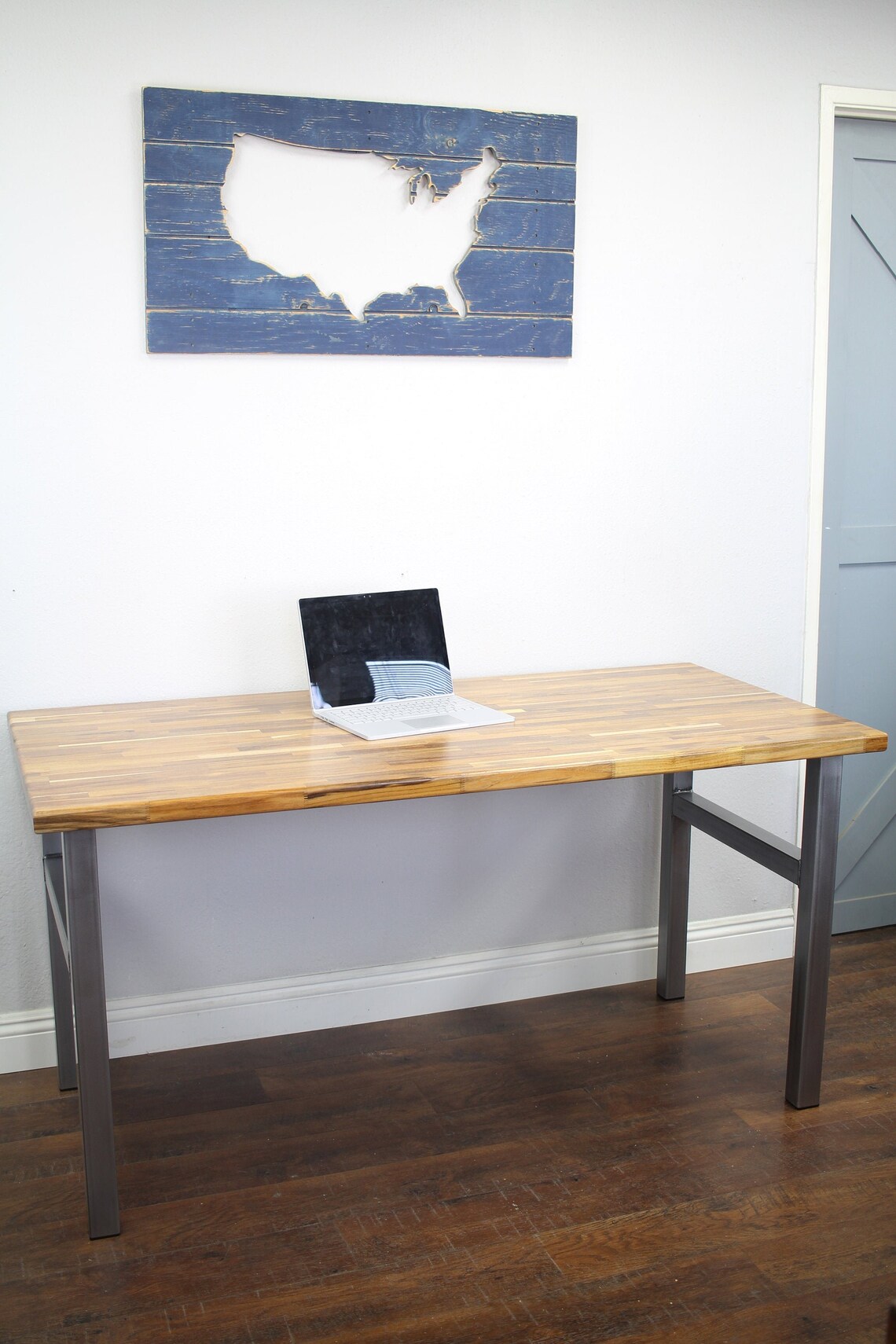 Modern Desk / Steel and Wood / Industrial / Urban Furniture / - Etsy