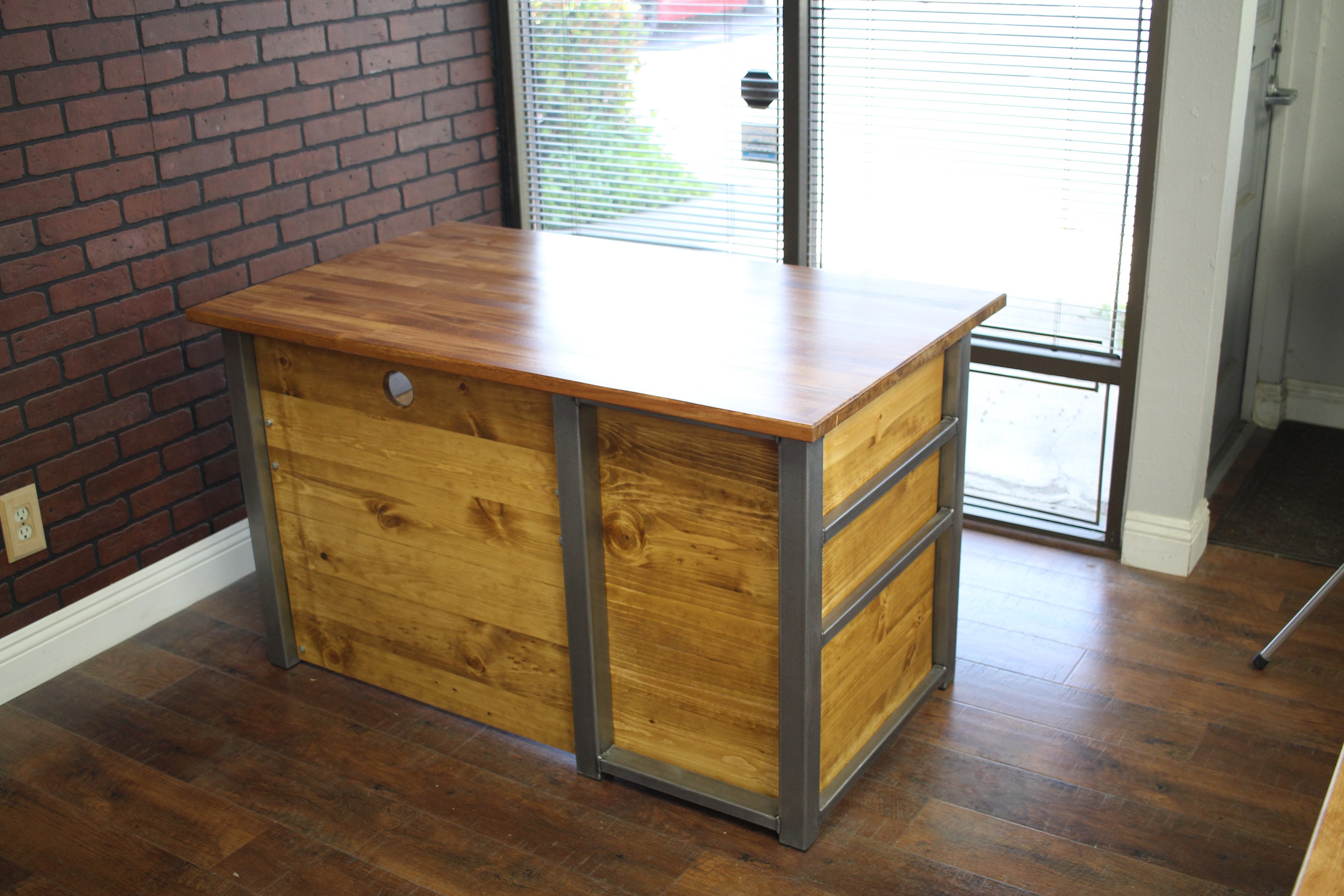 Modesty Panel for Our Desks - Solid Wood Rustic / Industrial / Urban ...