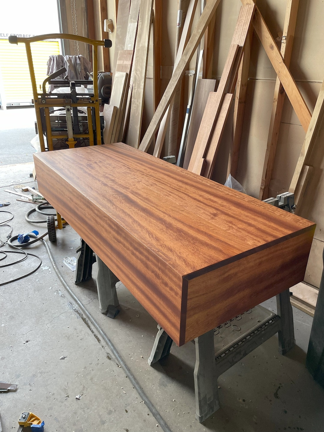 Modern Waterfall Floating Bathroom Vanity for Alcove & Notch for Vessel ...