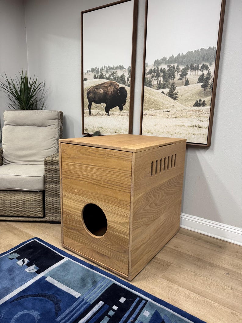 Handmade Wood Litter Box Enclosure for Litter Robot, Flip Lid - Etsy
