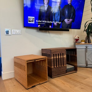 Modern Dog Crate With Sliding Door in Solid Wood and Handmade in USA ...