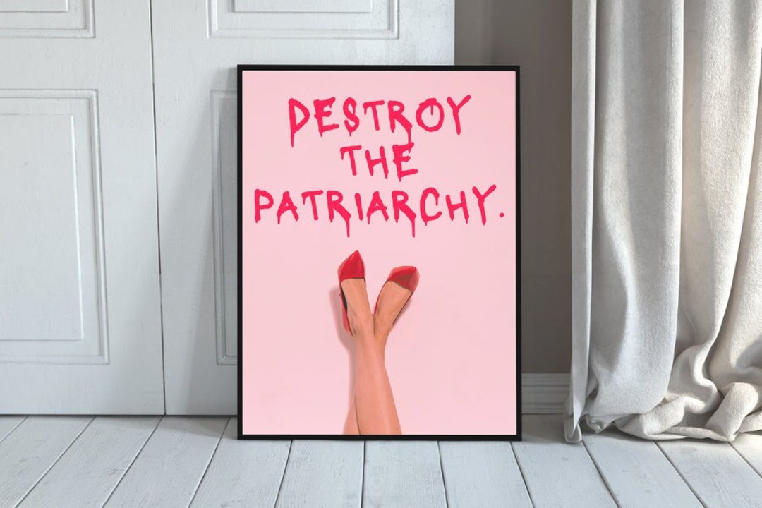 Trendy Barbie Wall Art Destroy the Patriarchy Retro Hot Pink Print ...