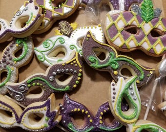 Mardi Gras Cookies | Etsy