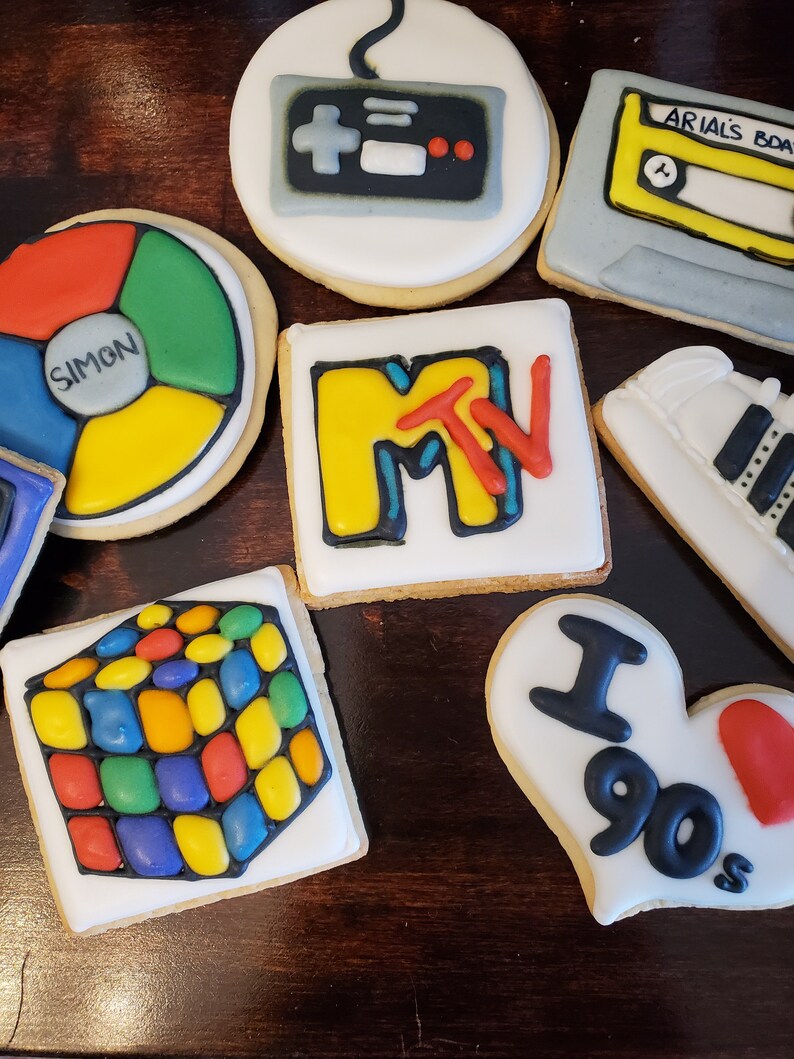 Custom 80s and 90s Birthday Cookies | Etsy
