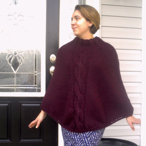 Hand Knit Poncho - Etsy