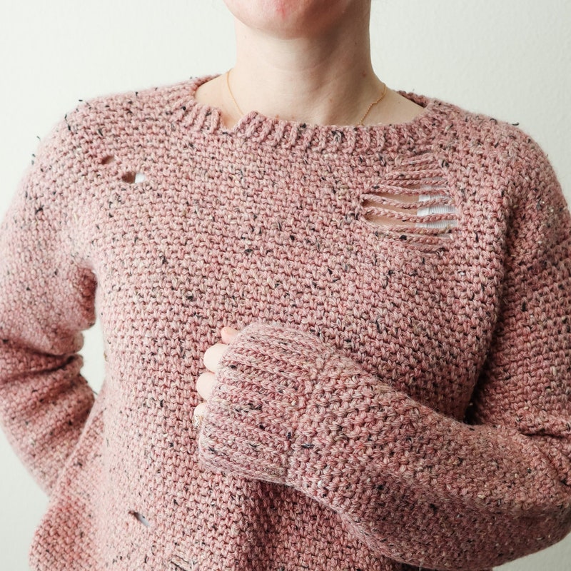 Distressed Sweater - Etsy
