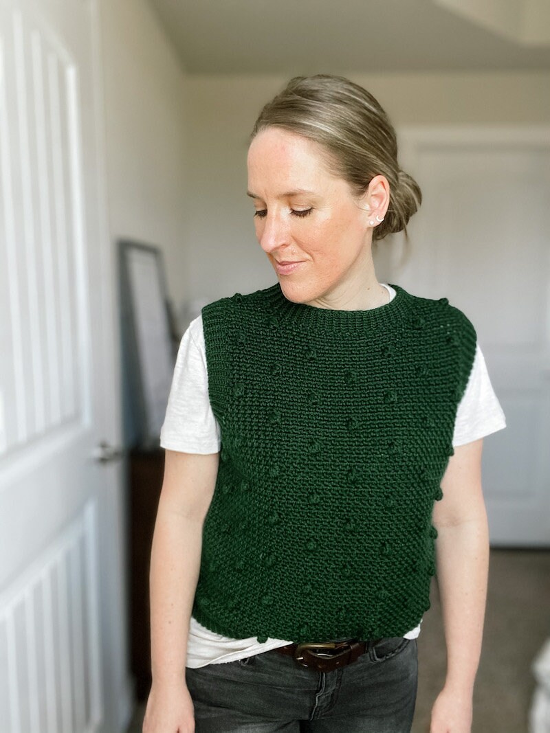 CROCHET PATTERN // Crochet Vest, Bobble Stitch Sweater Vest, Textured ...