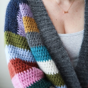 CROCHET PATTERN // Crochet Cardigan, Striped Crochet Sweater, Oversized ...