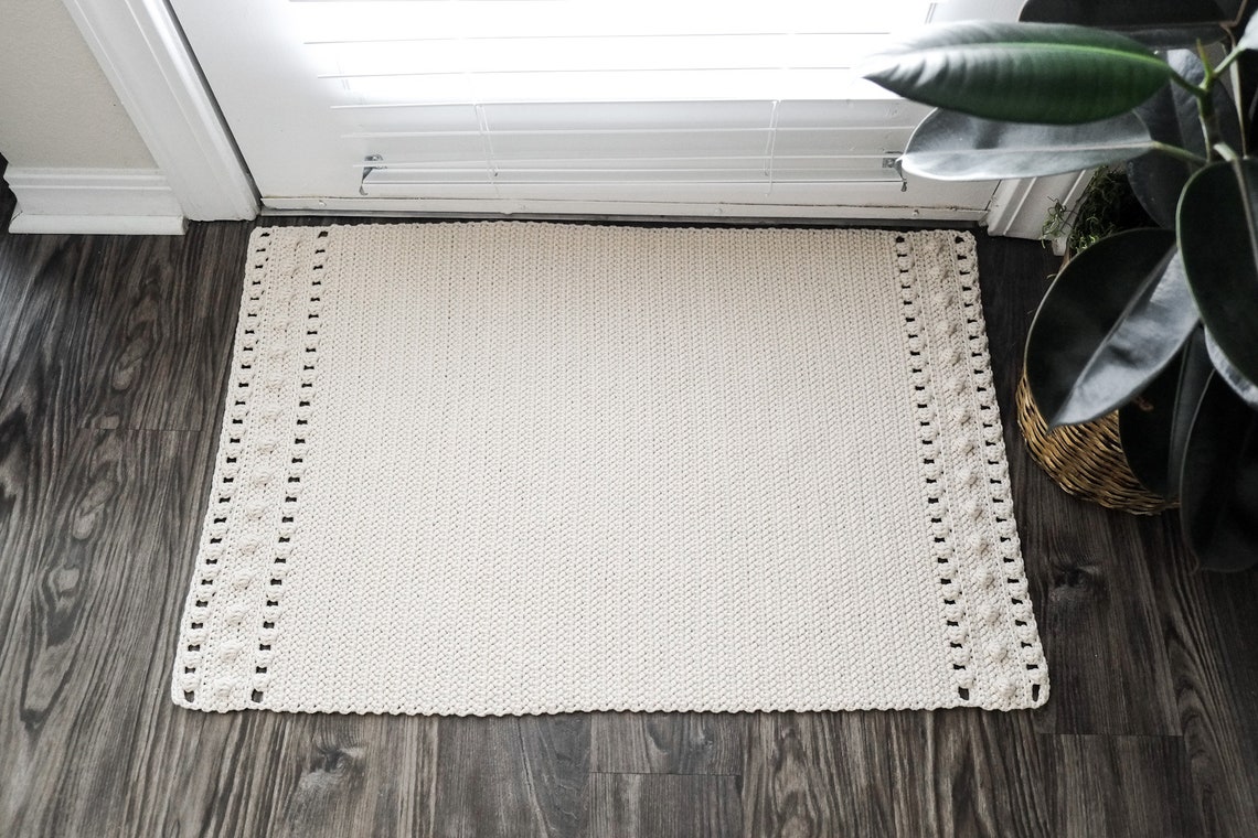 CROCHET PATTERN // Modern Rug, Bobble Stitch Rug, Floor Mat, Kitchen ...