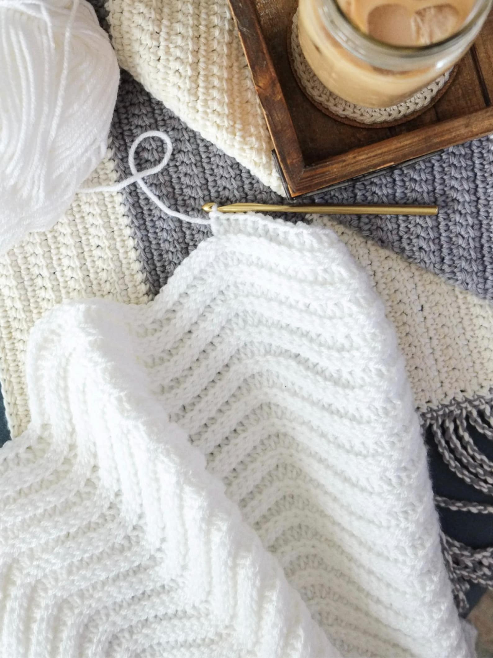 CROCHET PATTERN // Crochet Throw, Wavy Ripple Blanket, Chevron Blanket ...