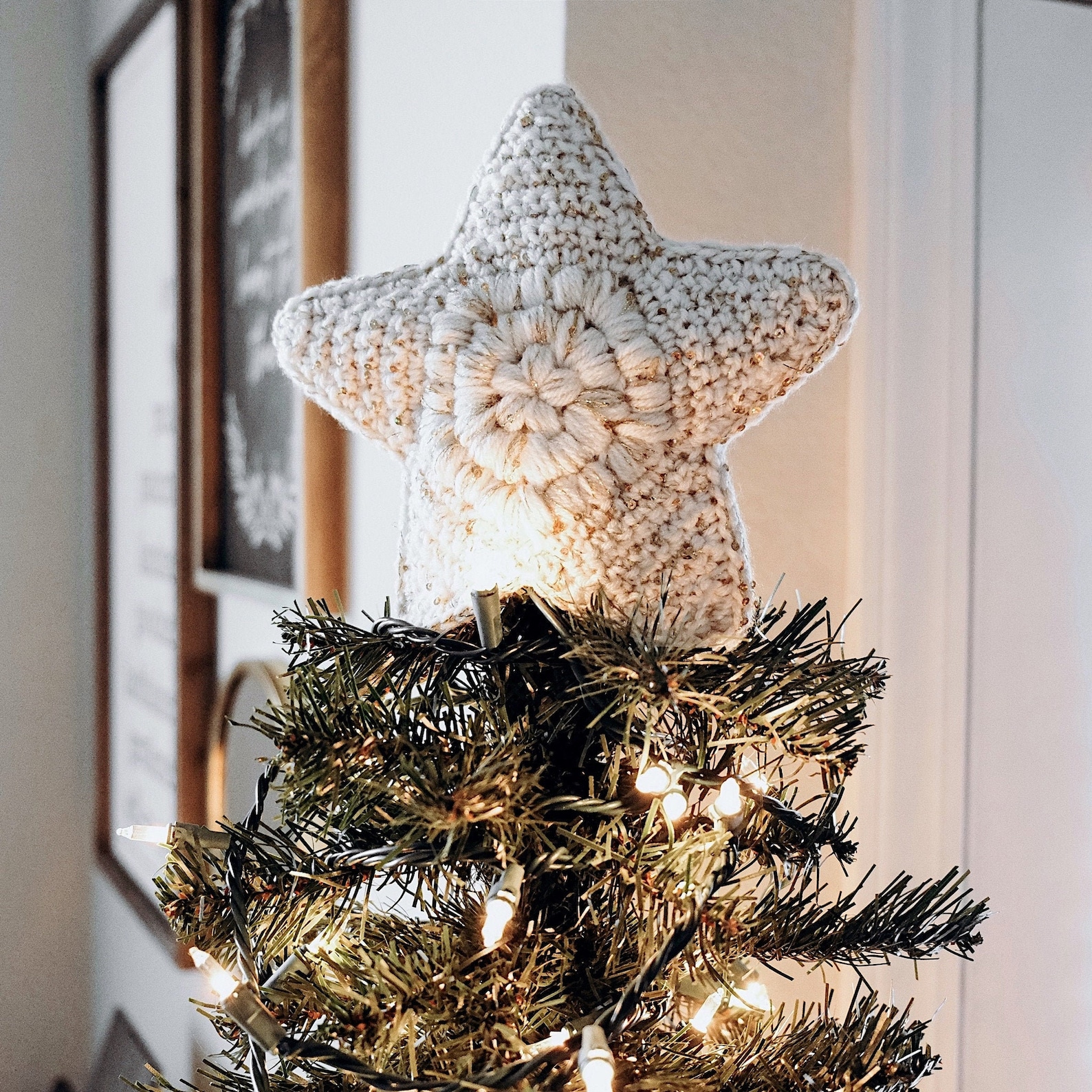 CROCHET PATTERN // Christmas Tree Topper Farmhouse Christmas - Etsy