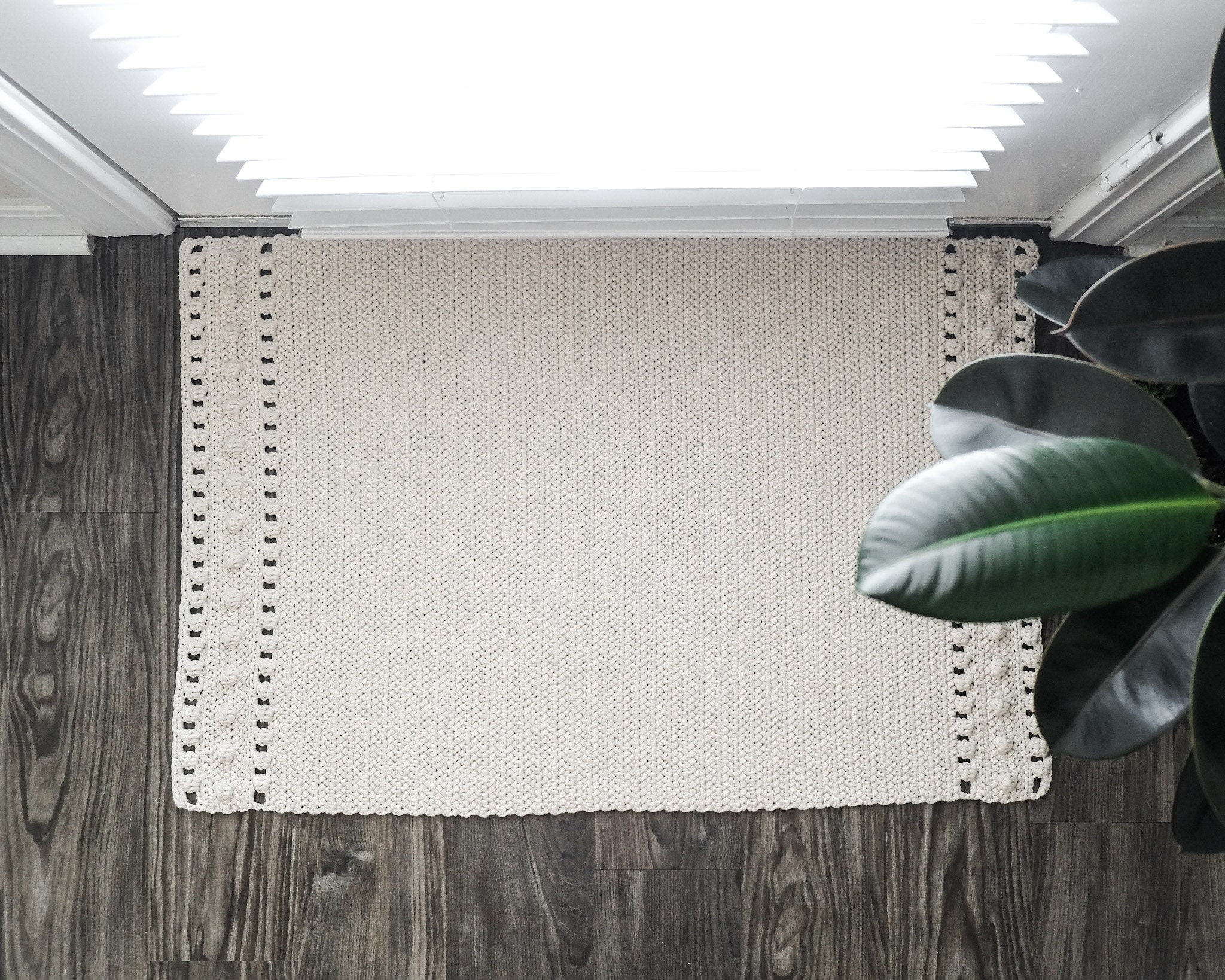 CROCHET PATTERN // Modern Rug Bobble Stitch Rug Floor Mat - Etsy