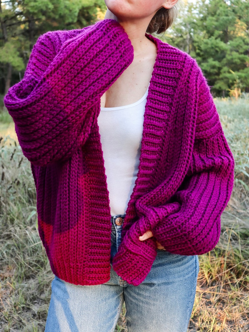 CROCHET PATTERN // Crochet Cardigan, Ribbed Cardigan, Pullover, Jumper ...