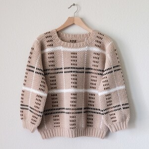 CROCHET PATTERN // Plaid Crochet Sweater, Plaid Sweatshirt, Plaid ...