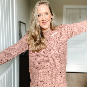 CROCHET PATTERN // Crochet Distressed Sweater Modern Fall - Etsy