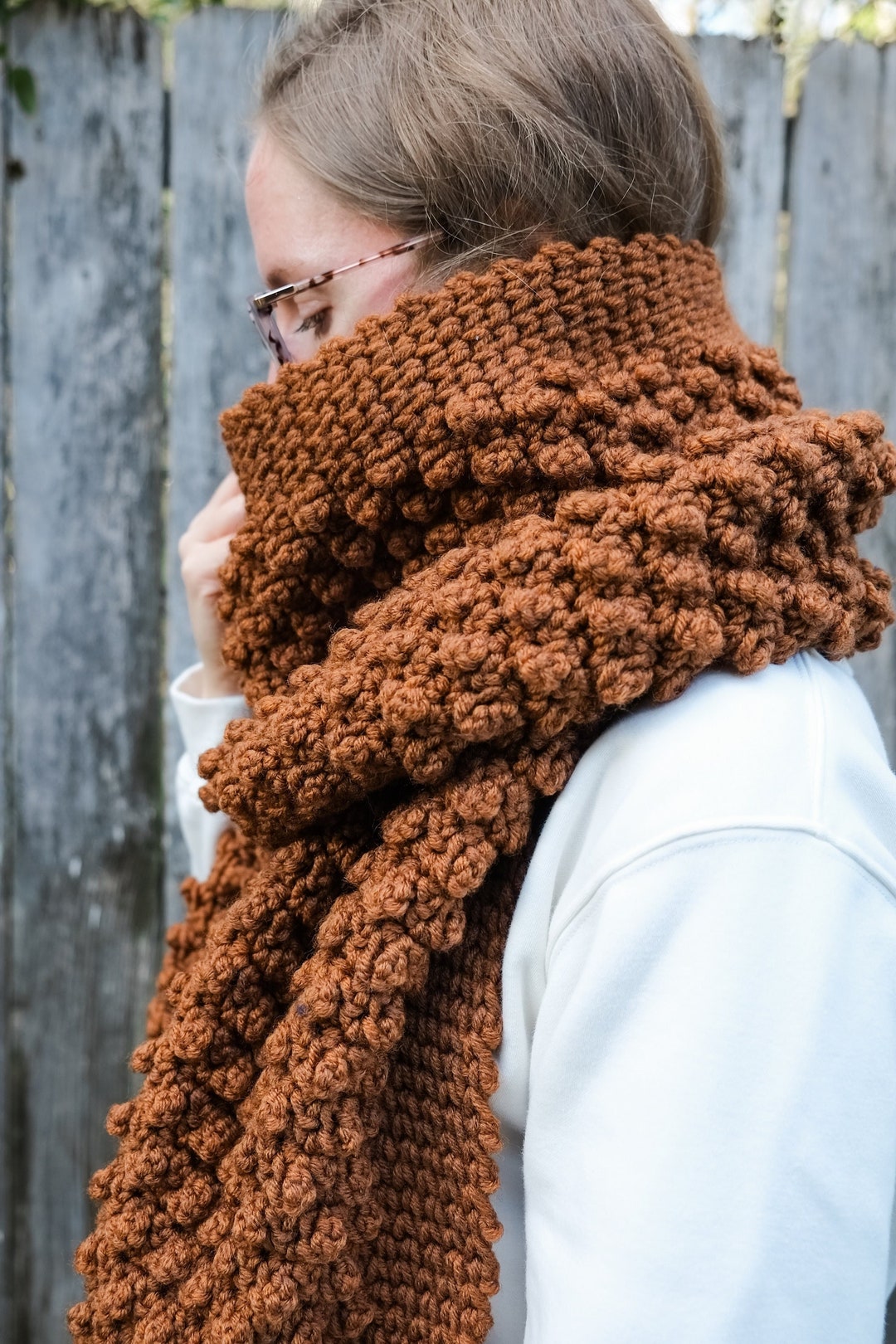 CROCHET PATTERN // Crochet Scarf, Chunky Crochet Scarf, Textured Scarf ...