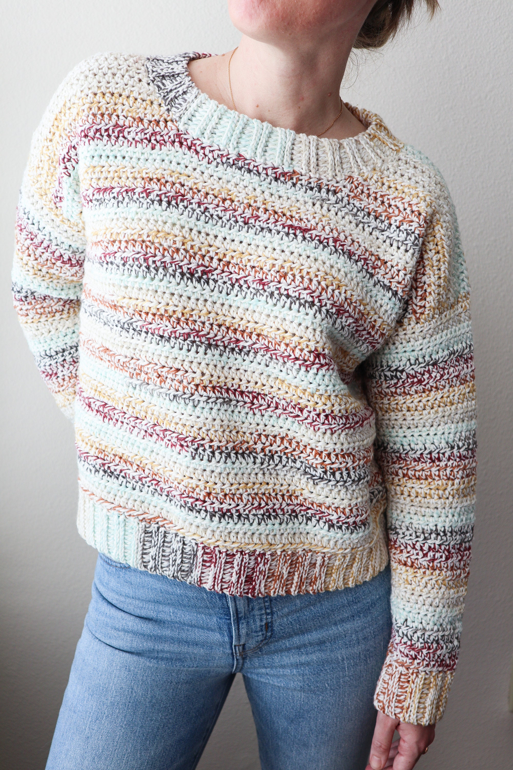 CROCHET PATTERN // Striped Crochet Sweater, Pullover, Jumper, Cropped ...