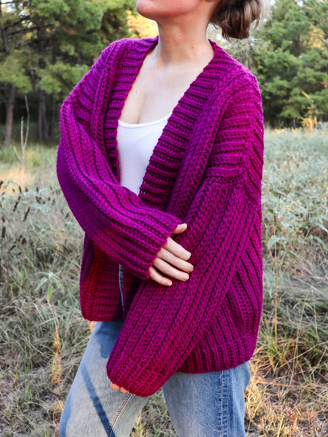 CROCHET PATTERN // Crochet Cardigan, Ribbed Cardigan, Pullover, Jumper ...