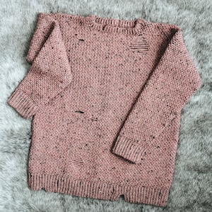 CROCHET PATTERN // Crochet Distressed Sweater, Modern Crochet Sweater ...