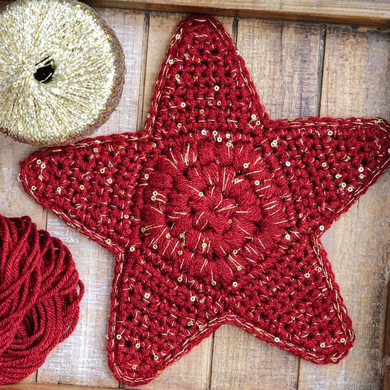 CROCHET PATTERN // Christmas Tree Topper Farmhouse Christmas - Etsy