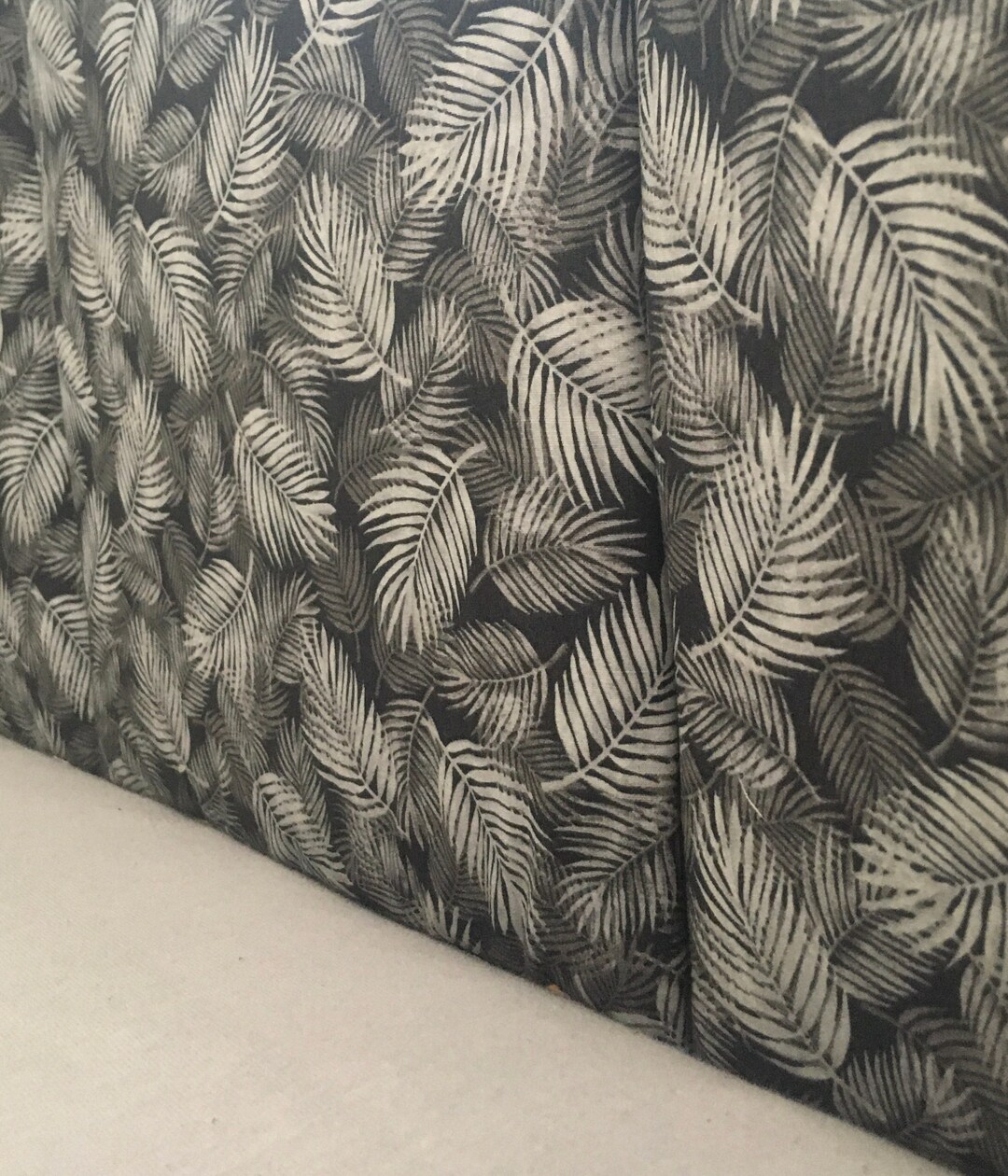 Gender Neutral Cot/cotbed Pad/wrap/bedding Black and Grey Leaves 100 ...