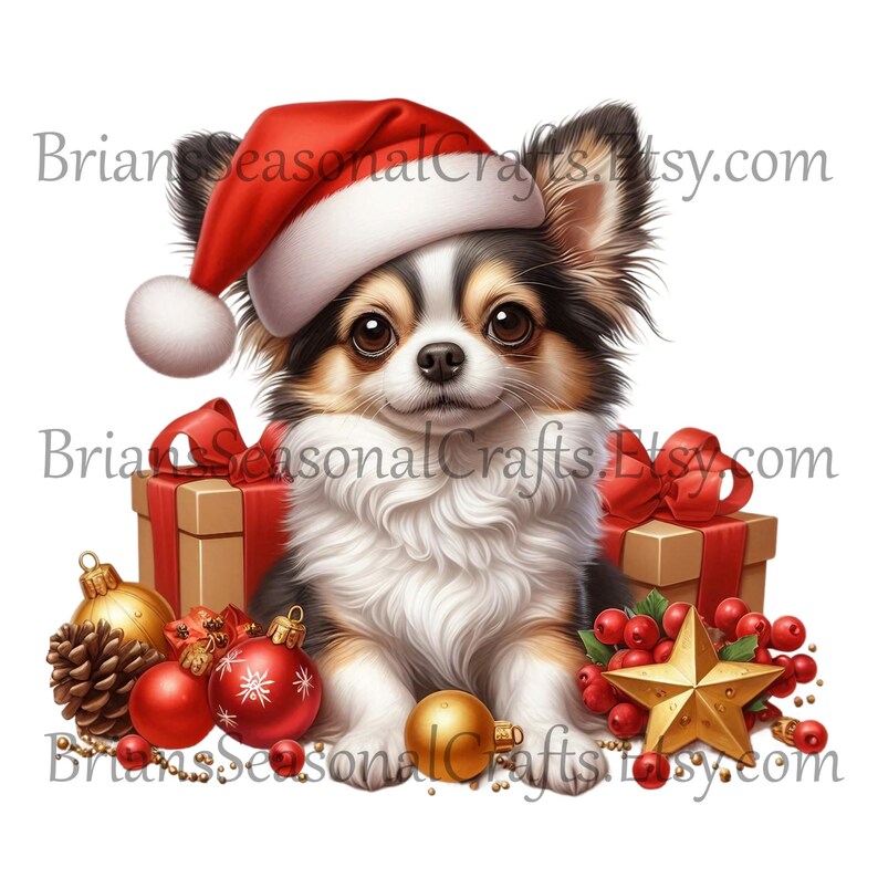 9 Chihuahua Santas - PNG - Etsy