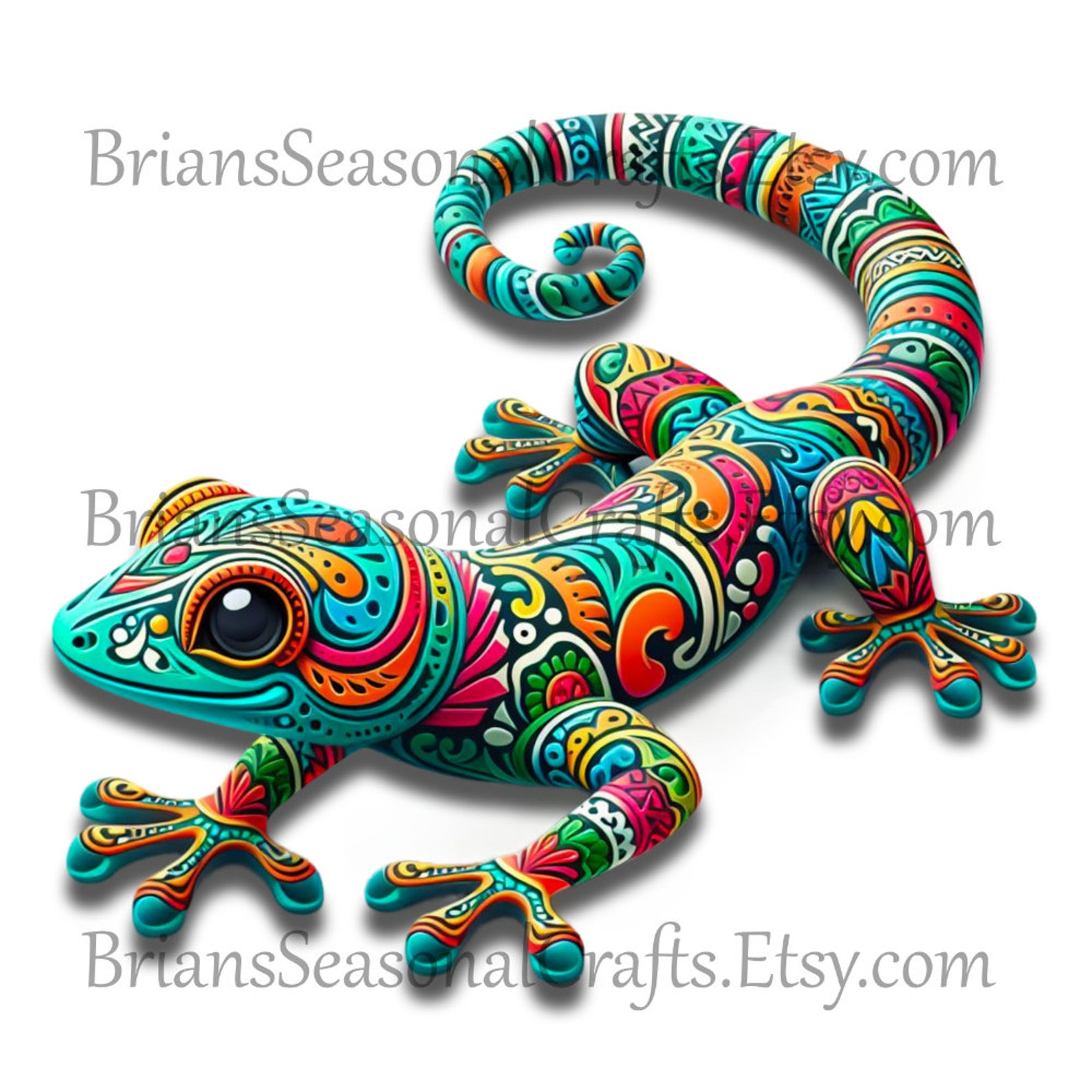Colored Gecko PNG - Etsy