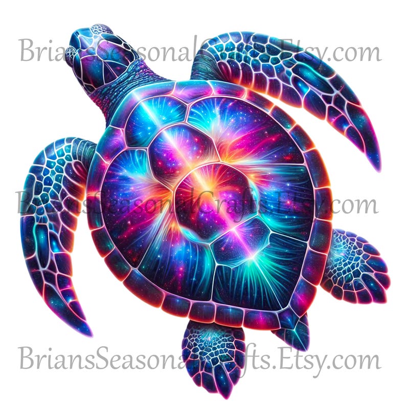 10 Colorful Turtle Images - PNG - Etsy