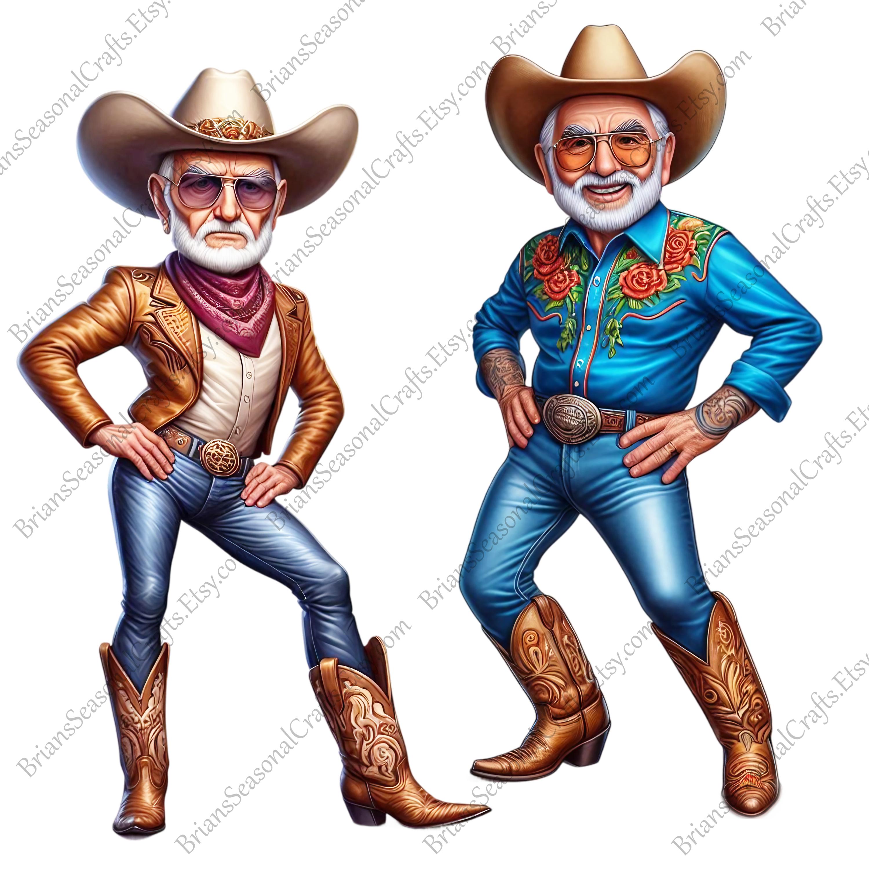 15 Elderly Country Western People Clipart - Etsy
