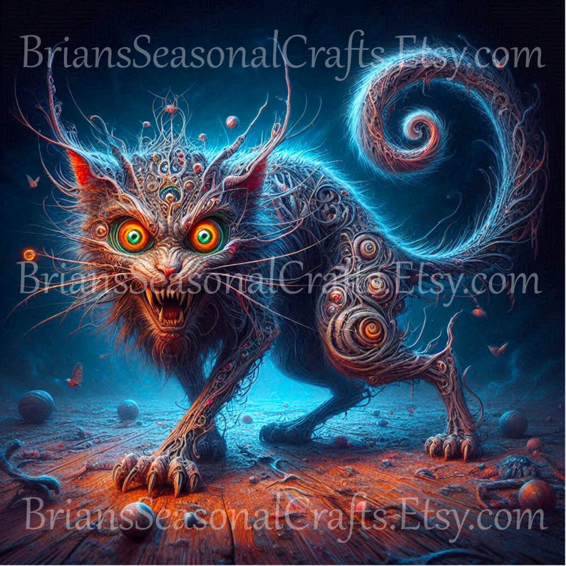 9 Scary Cats - JPG - Etsy