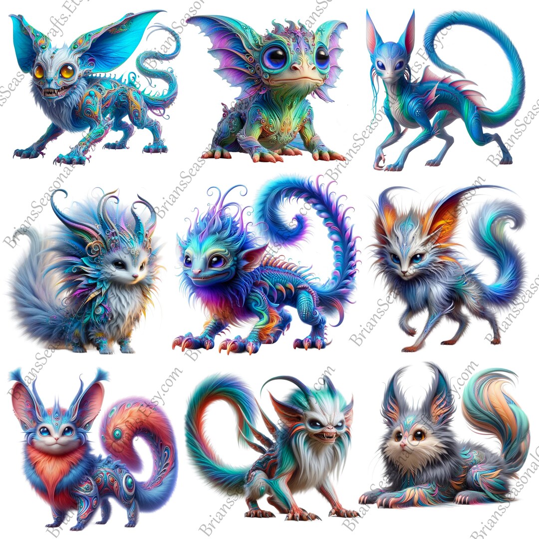 17 Alien Animals - PNG - Etsy