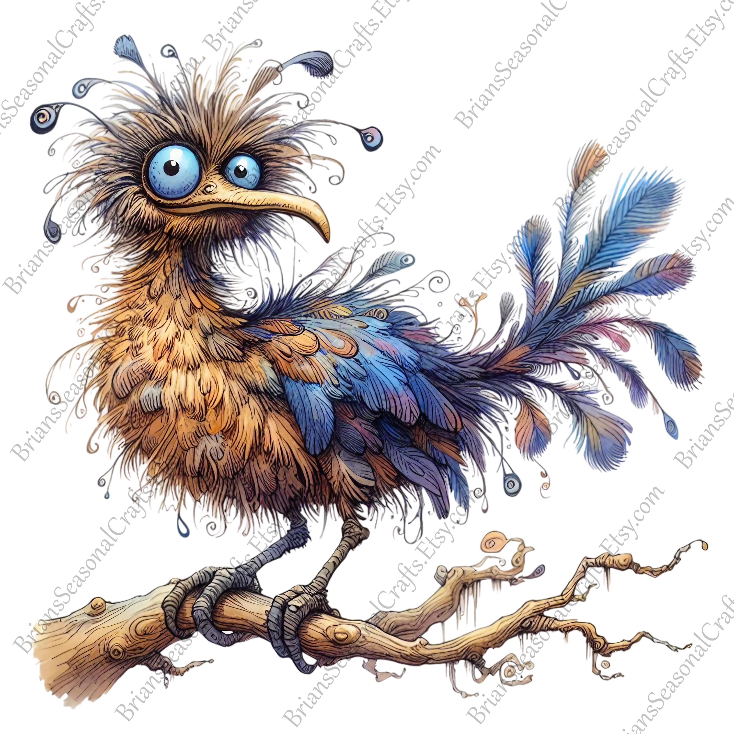 14 Quirky & Whimsical Bird Clipart - Etsy