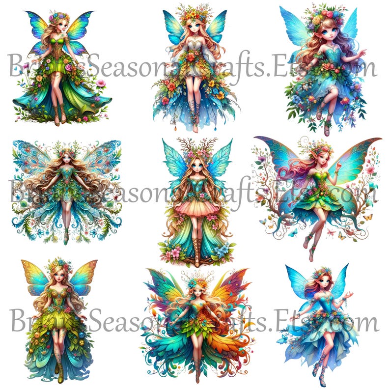 9 Fairies - PNG - Etsy