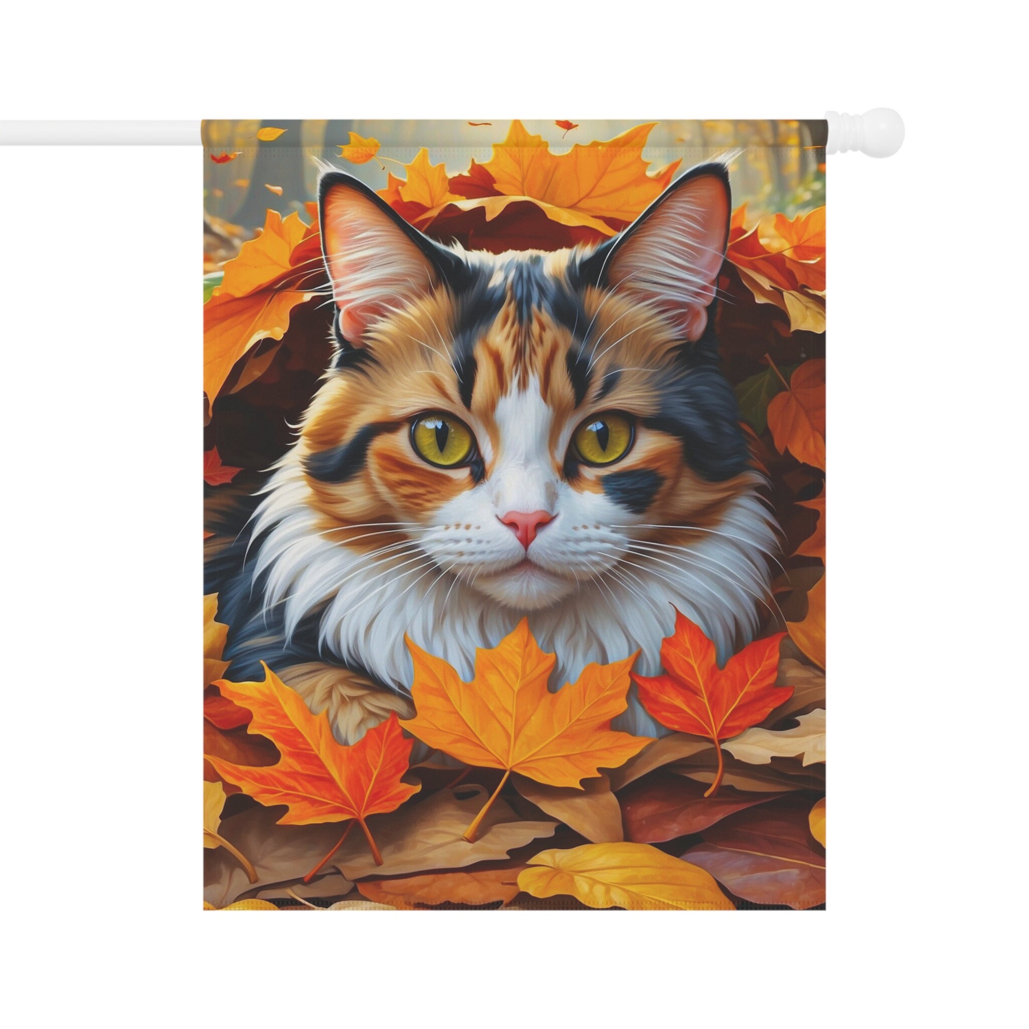 Garden & House Banner Calico Cat in Autumn - Etsy