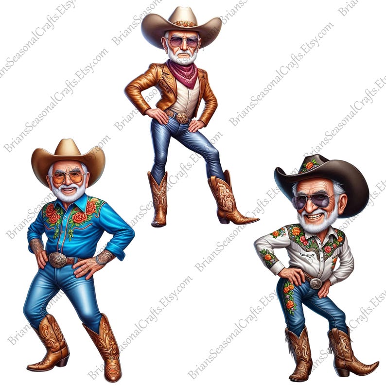 15 Elderly Country Western People Clipart - Etsy