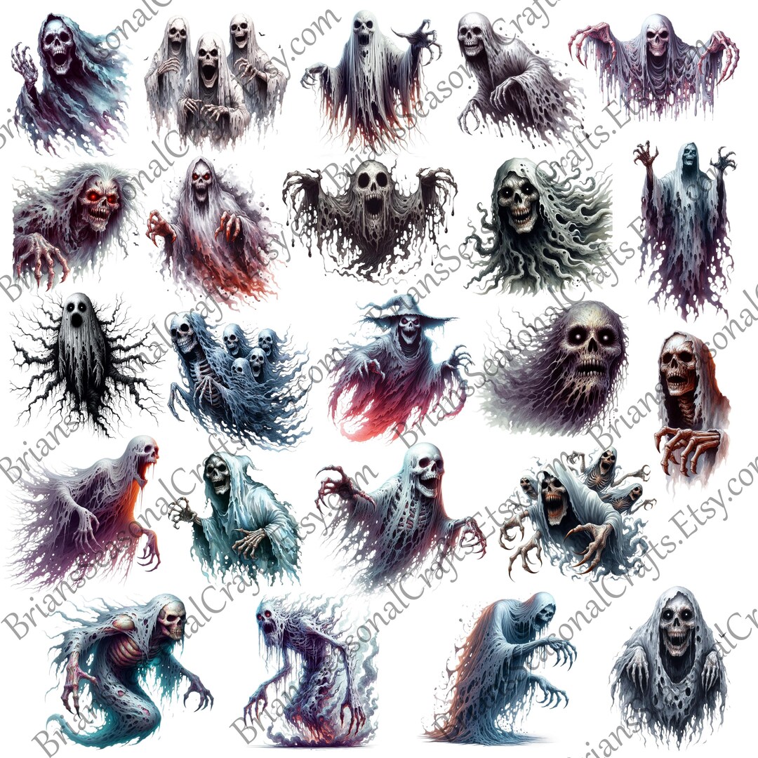 23 Ghosts - PNG - Etsy