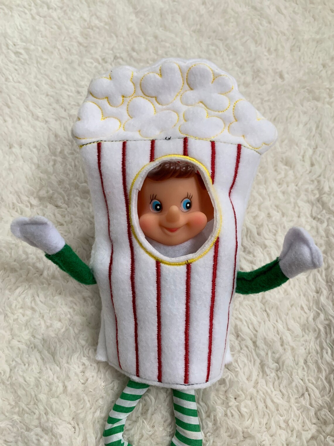 Popcorn Elf Costume Christmas Shelf Holiday Elf Movie - Etsy