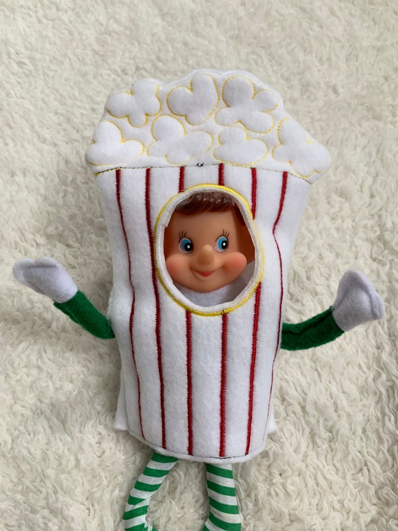 Popcorn Elf Costume Christmas Shelf Holiday Elf Movie - Etsy