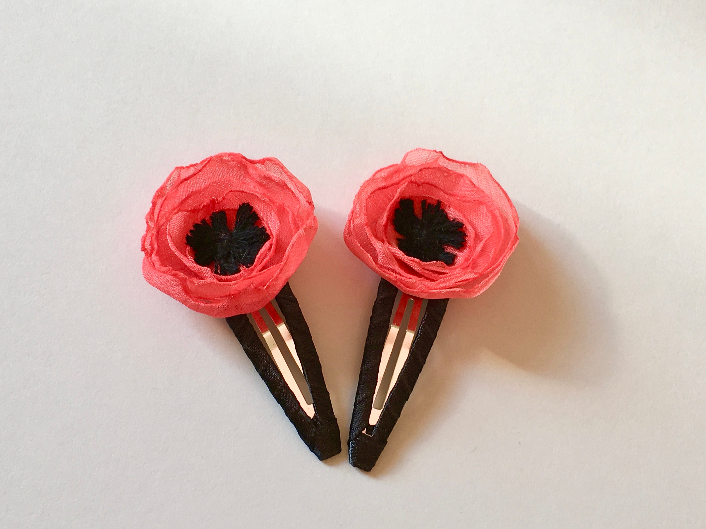 Poppy Snap Clip Set Poppy Flower Hair Bows Girl's Red | Etsy