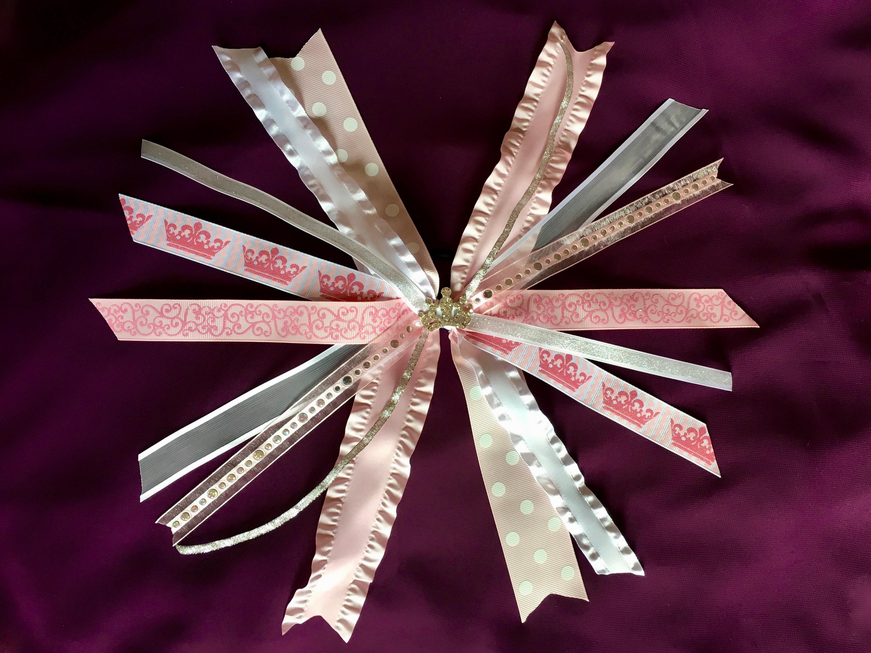 Pink Princess Ponytail Streamer Ribbon Hair Tie Girl's | Etsy