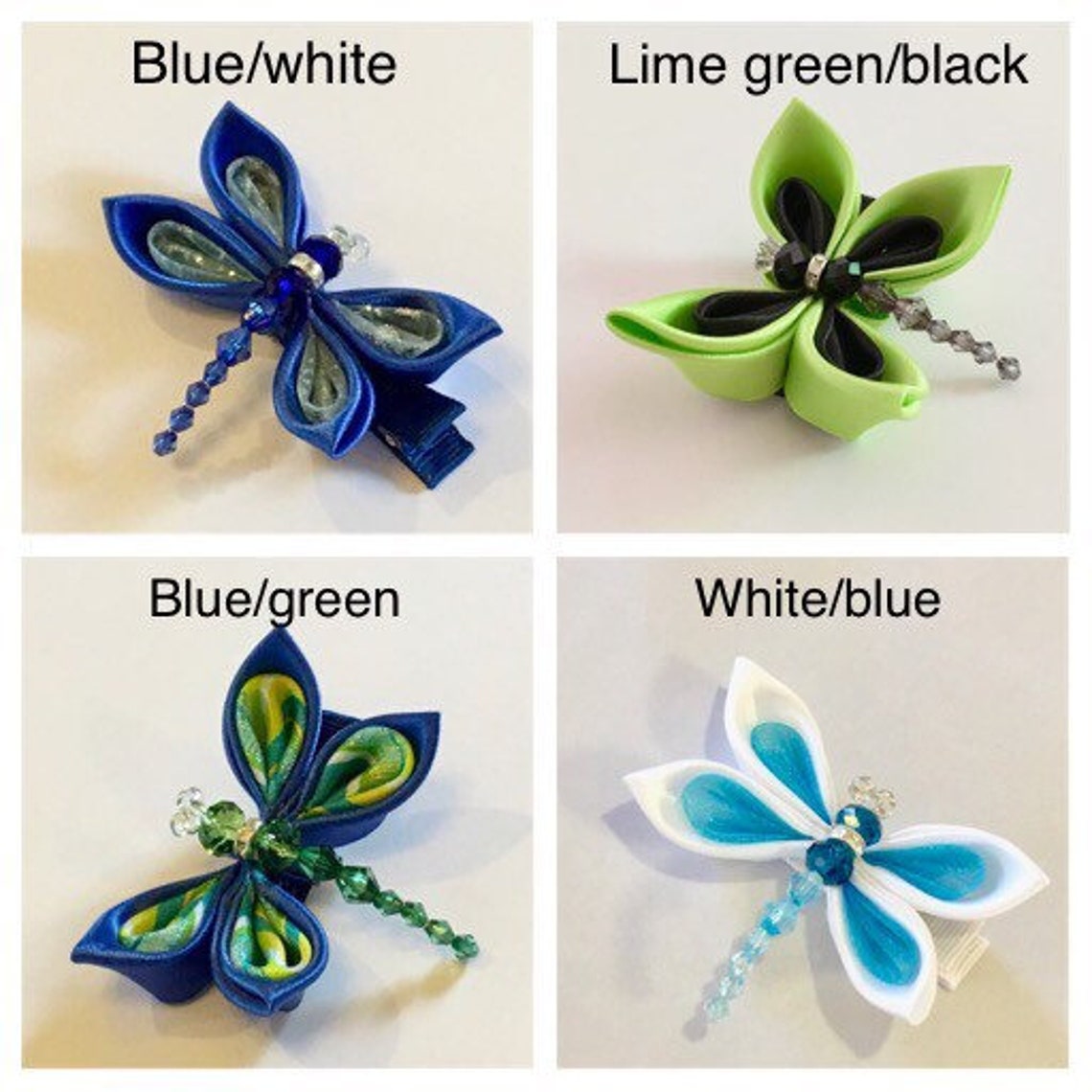 Satin Ribbon Dragonfly Hair Clips Ribbon Sculpture Dragonfly | Etsy