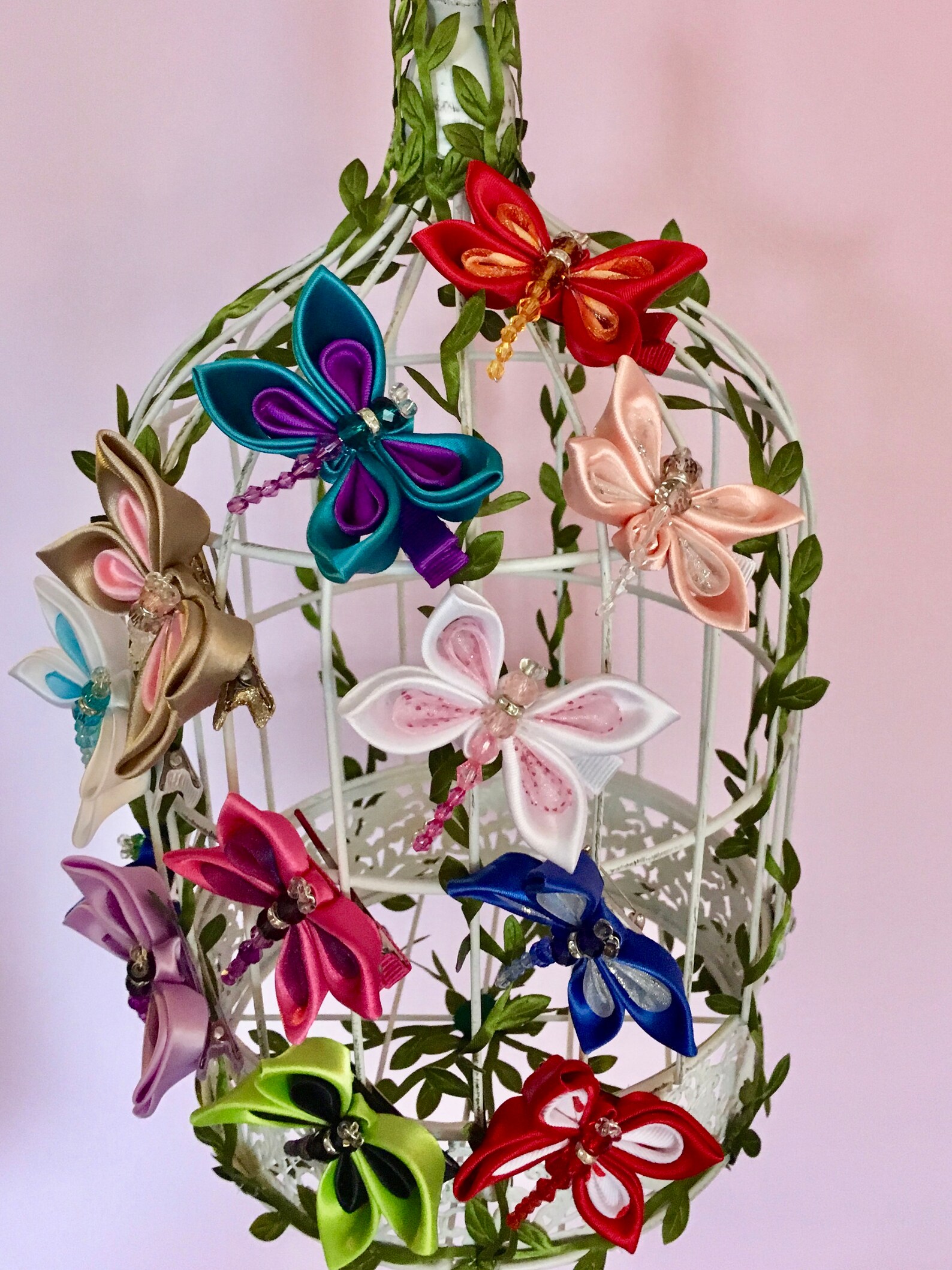 Satin Ribbon Dragonfly Hair Clips Ribbon Sculpture Dragonfly | Etsy