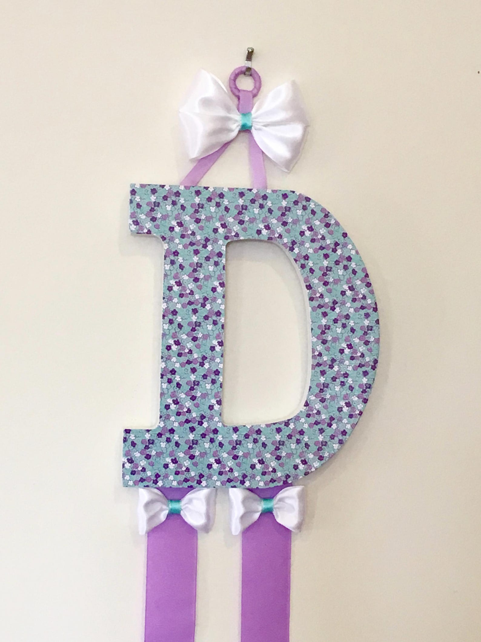 Letter "d" (multiple Patterns) Initial Hair Bow Holder: Girl's Room ...
