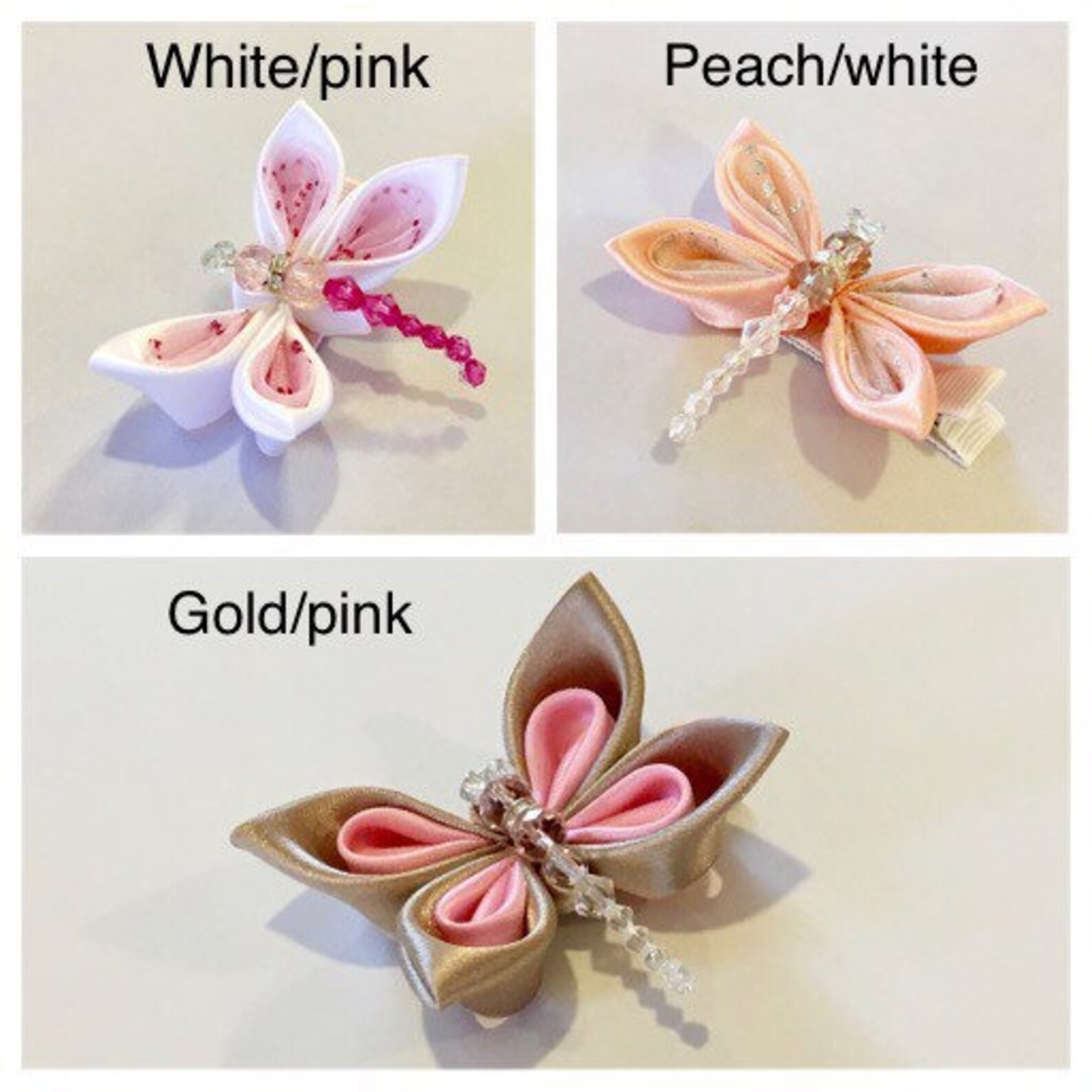 Satin Ribbon Dragonfly Hair Clips Ribbon Sculpture Dragonfly | Etsy