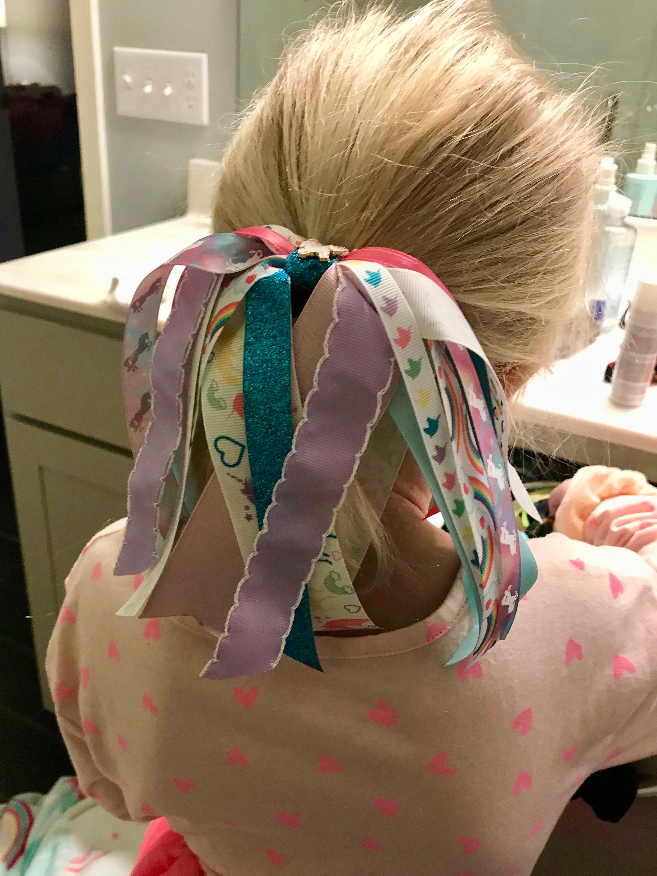 Unicorn Ponytail Streamer Ribbon Hair Tie Girl's Ribbon - Etsy