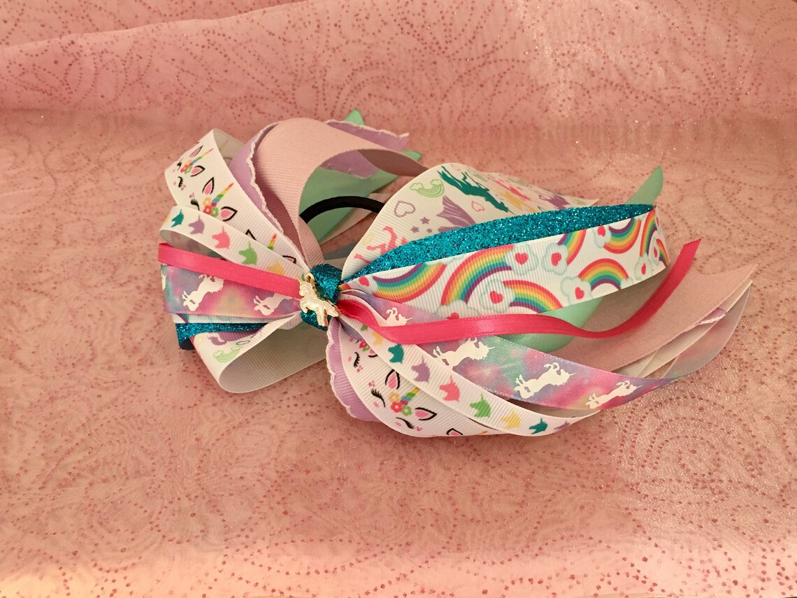 Unicorn Ponytail Streamer Ribbon Hair Tie Girl's Ribbon - Etsy