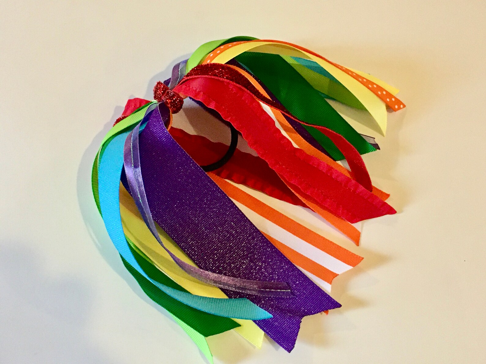 Rainbow Ponytail Streamer Ribbon Hair Tie Girl's Ribbon | Etsy